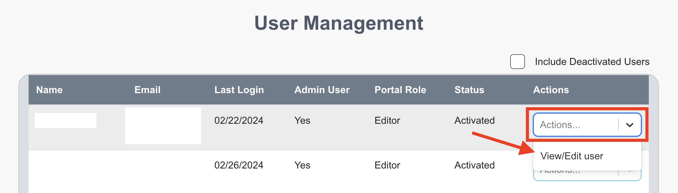 Edit or Deactivate Users – Larky