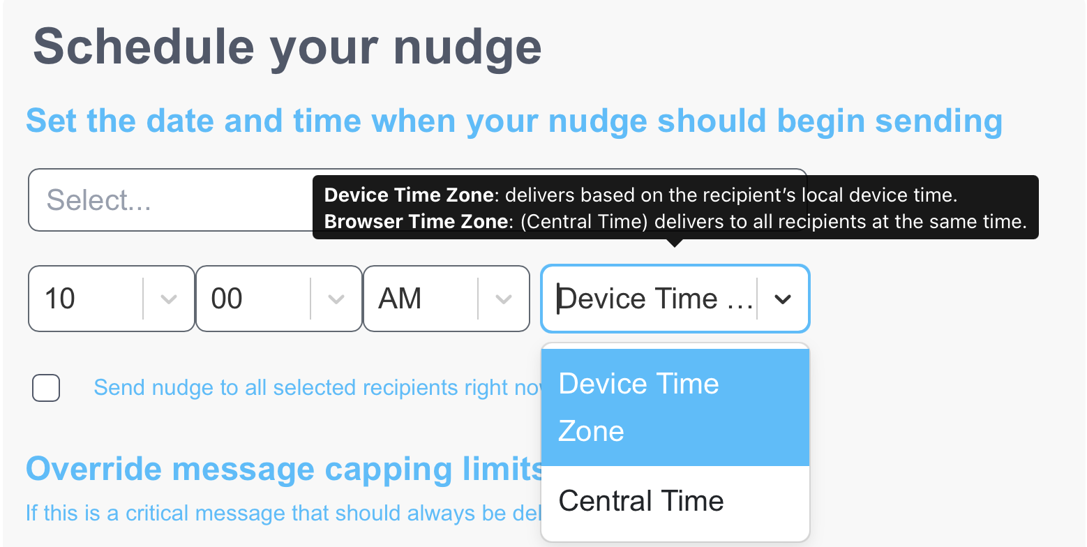 Nudge Time-Zone Delivery Options – Larky